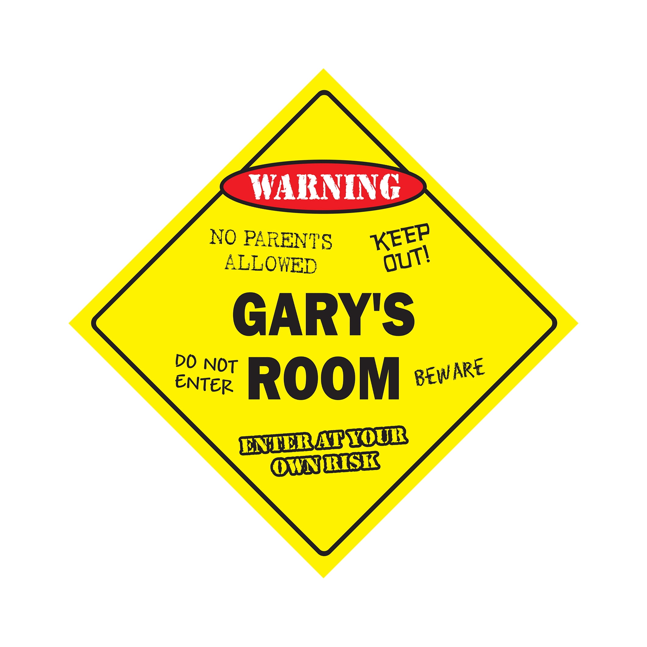 Gary's Room Sign Crossing Zone Xing | Indoor/Outdoor | 17" Tall kids bedroom decor door children ...