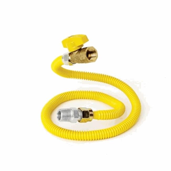 Gas Appliance Connector, .5 in. X 24 in. , with shut Off Valve ...