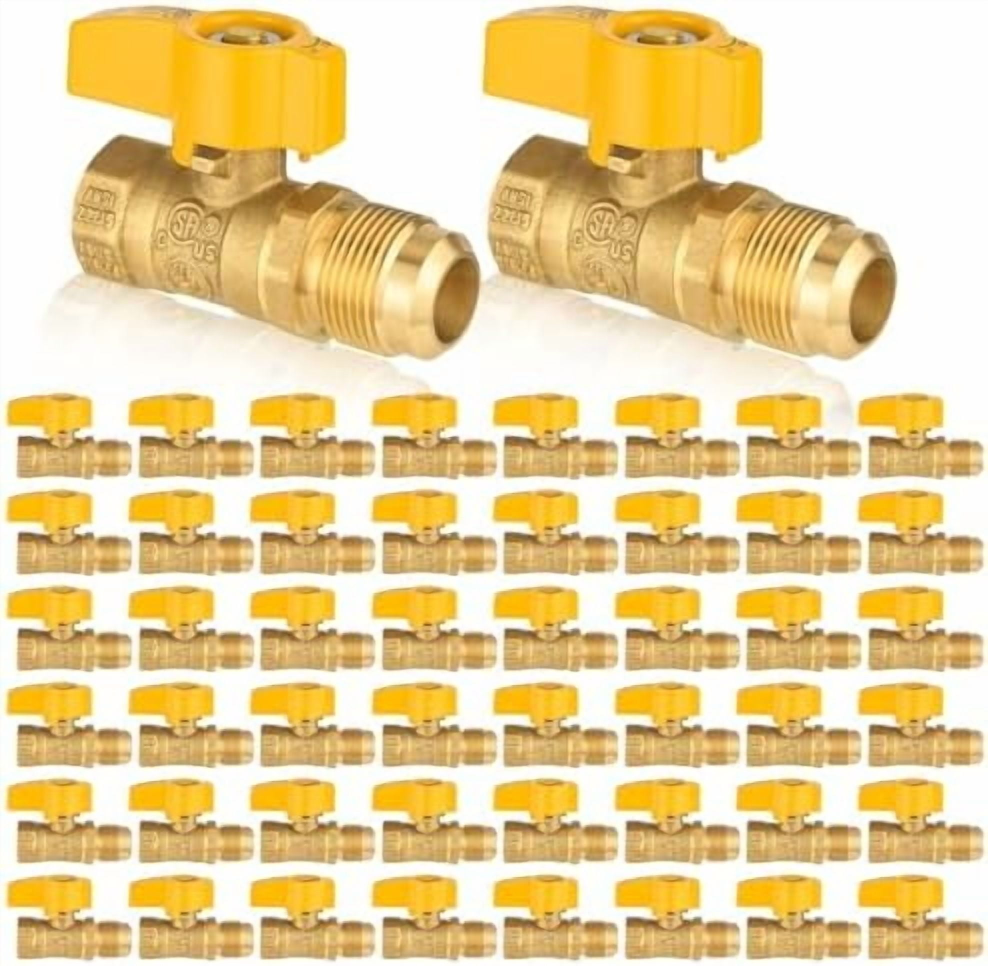 Gas Ball Valve,1/2-Inch FIP x1/2-Inch OD Flare Brass Plumbing Fittings for Gas Systems(1/4 Turn ...