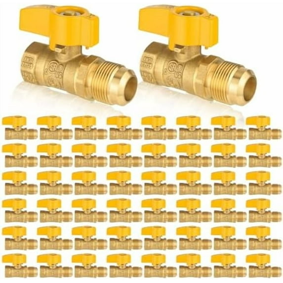 Gas Ball Valve,1/2-Inch FIP x3/8-Inch OD Flare Brass Plumbing Fittings for Gas Systems(1/4 Turn ...