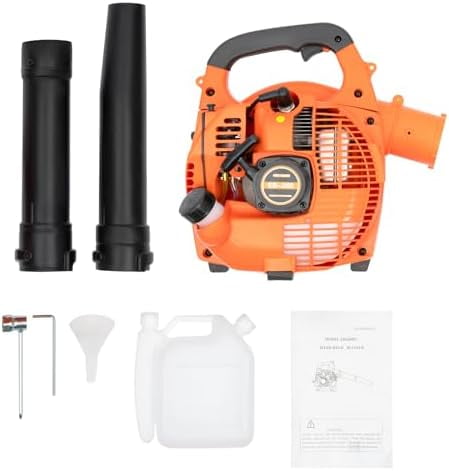 Gas Blower, Commercial 25.4CC 2 Stroke Gas Powered Leaf Blower 7500RPM Gasoline Handheld Grass ...