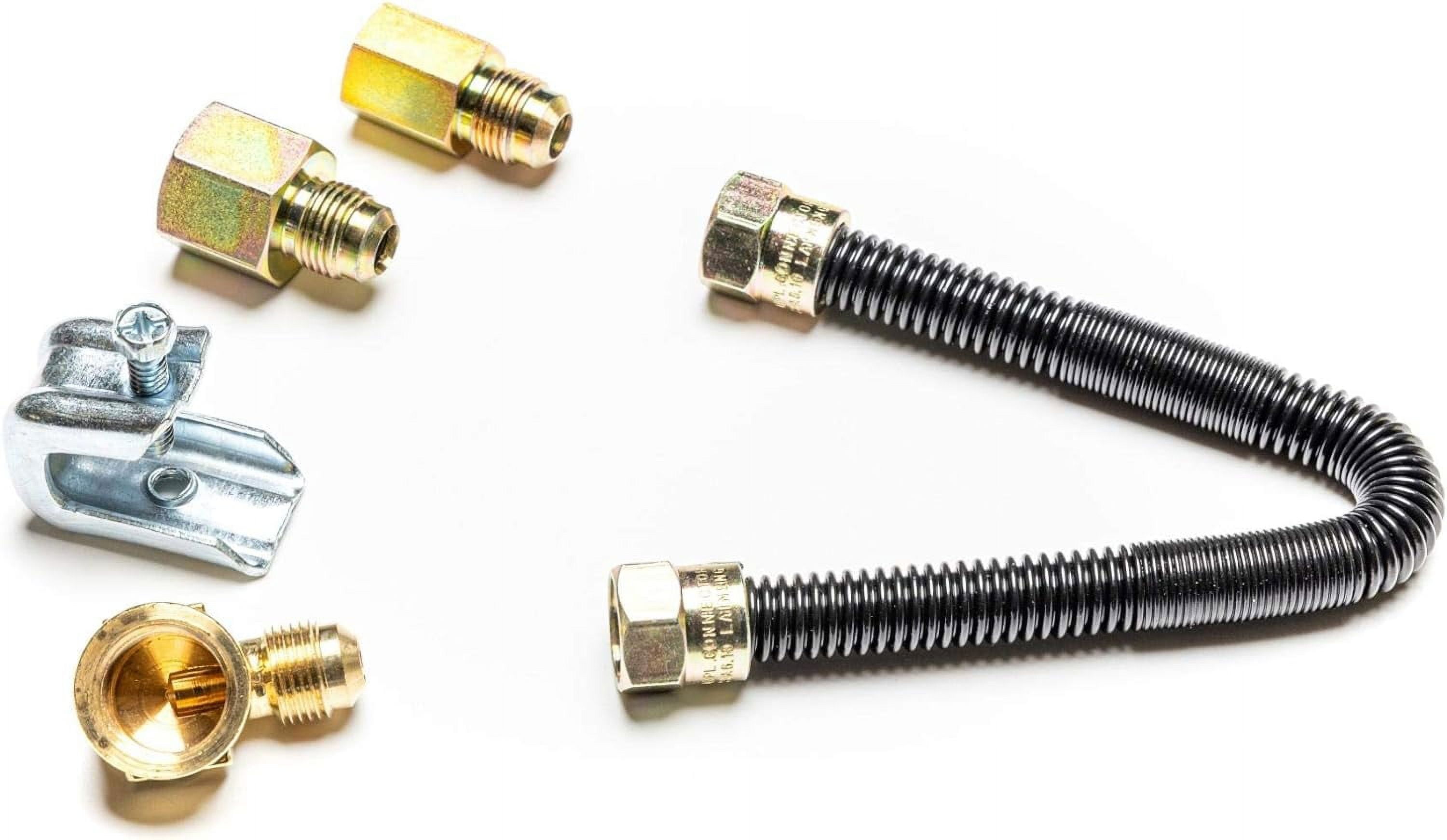 Gas Burner Non-Whistle Flex Line Connection Kit for Fireplace or Fire ...