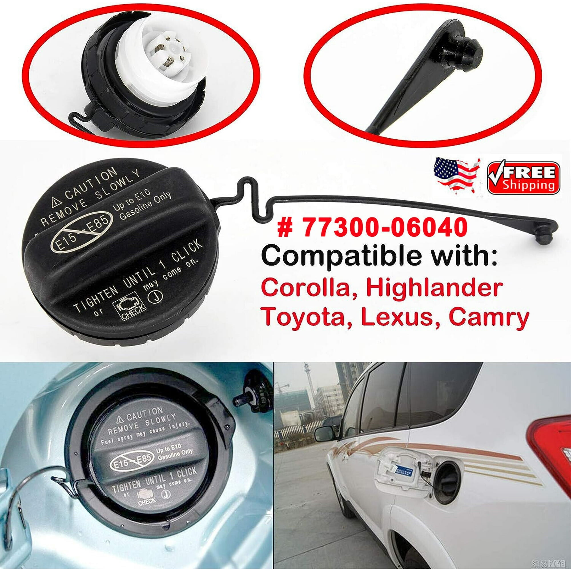 Gas Cap Fuel Tank Cap 77300-06040 7730006040 Compatible with TOYOTA ...