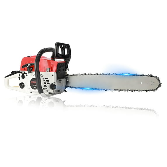 Gas Chainsaw - 58cc 2-Stroke 20" Bar with Low-Kickback Chain ...