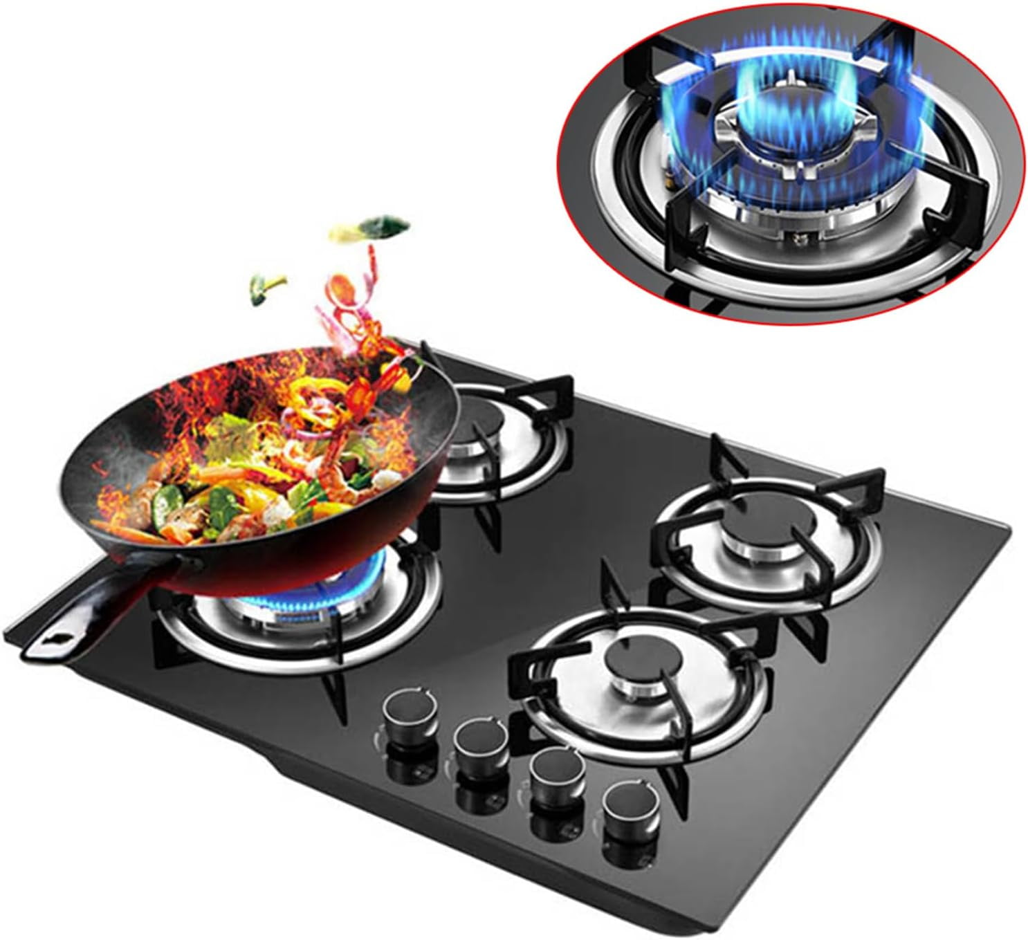 Gas Cooktop Stove Top, 33″x20″ Built-in Gas Cooktop 5 Burner for Hotel ...