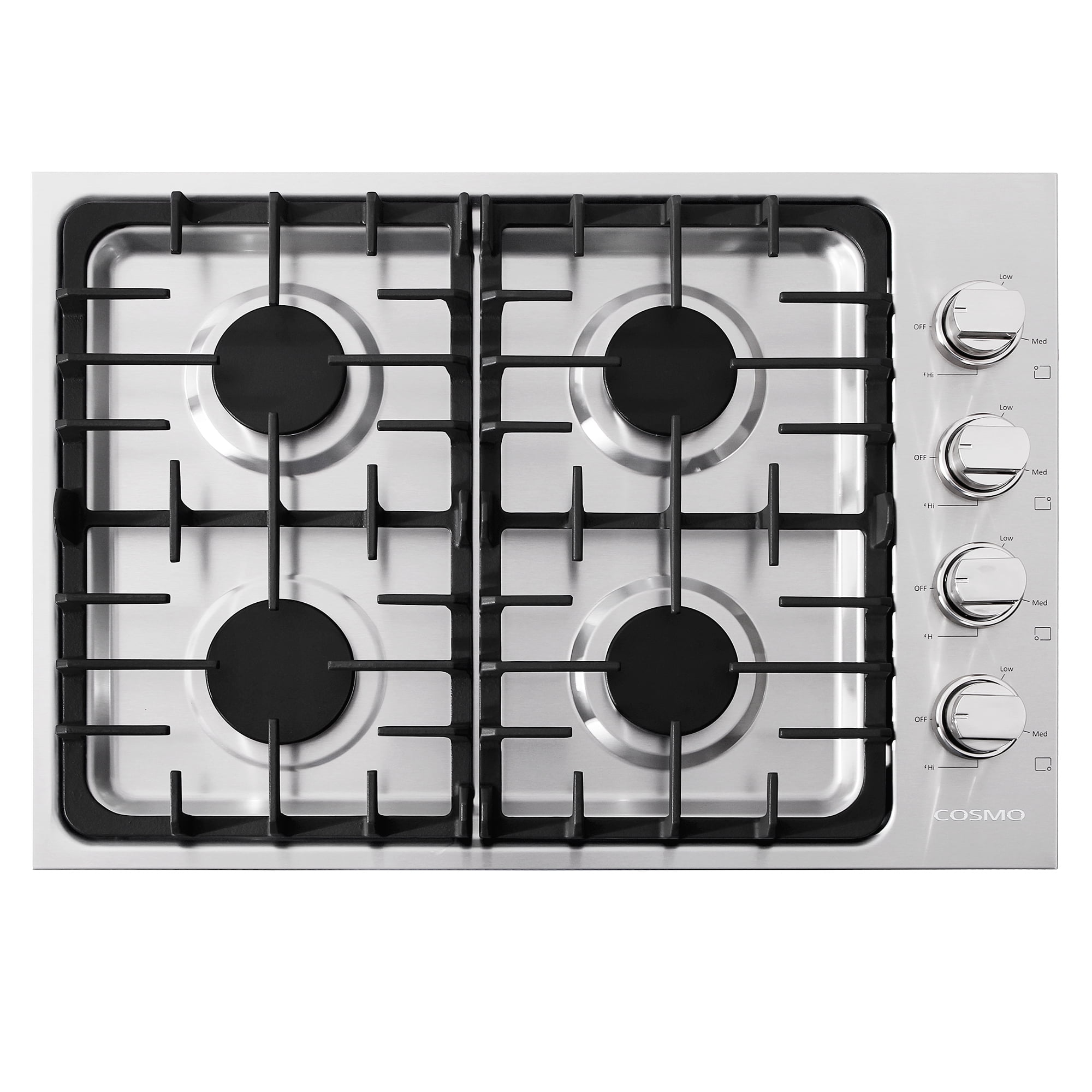Gas Cooktop with 4 Sealed Italian Made Burners in Stainless Steel ...