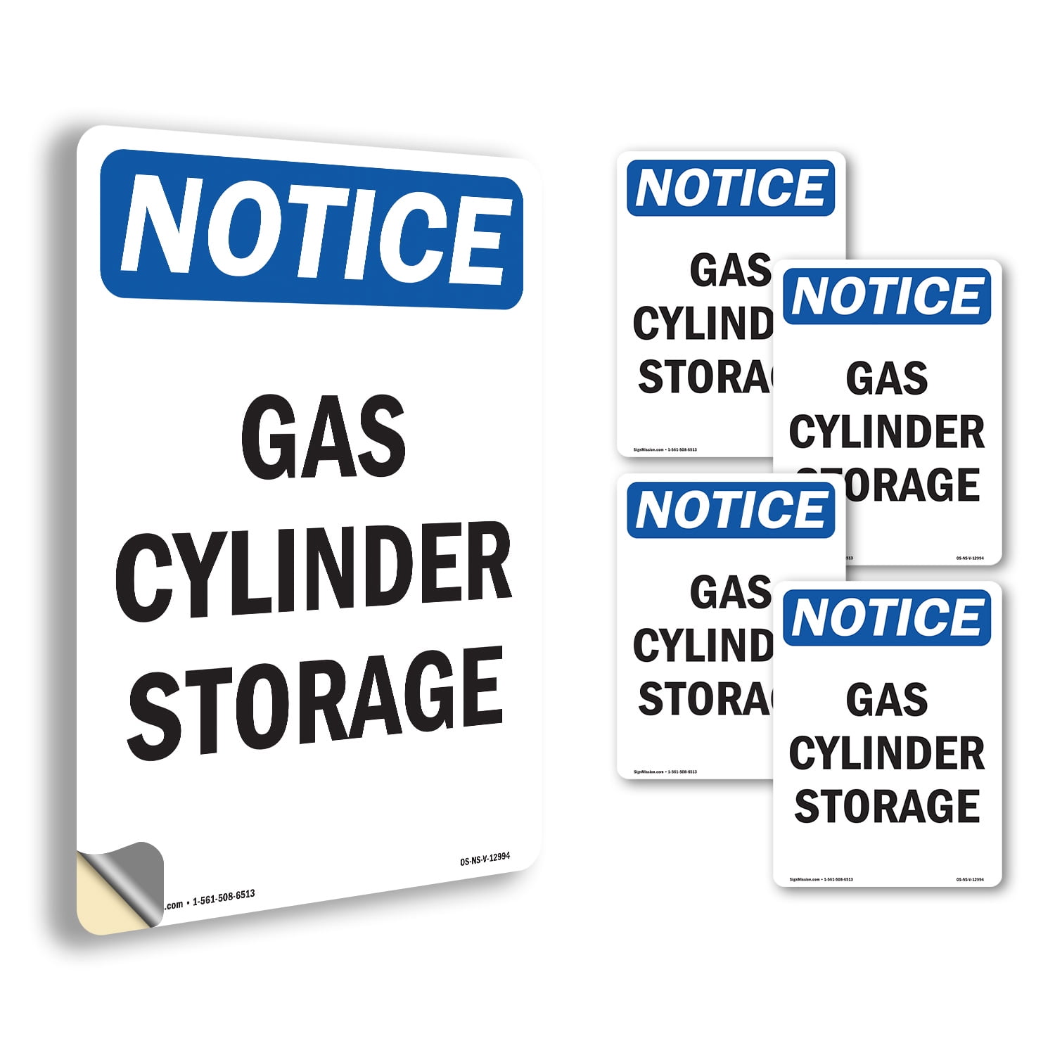 Gas Cylinder Storage OSHA Notice Vinyl Decal Label 14 Inch x 10 Inch ...