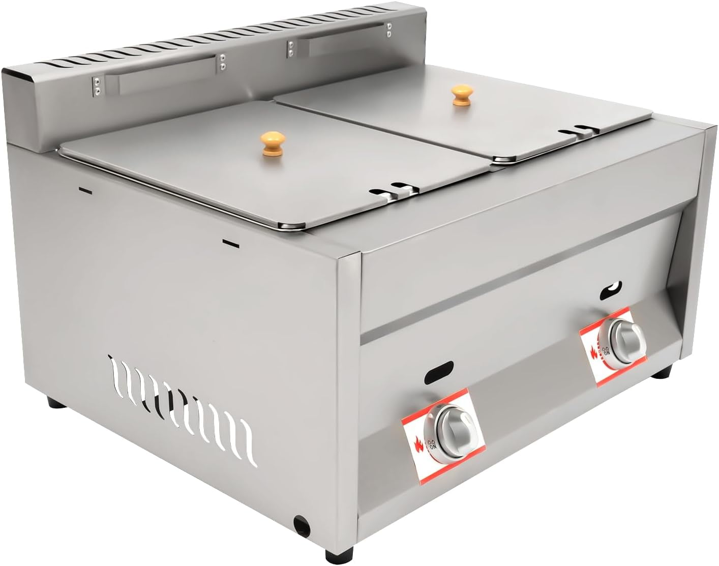 Gas Deep Fryer 2 Tanks Commercial Countertop Gas Fryer 12L Dual Tank ...