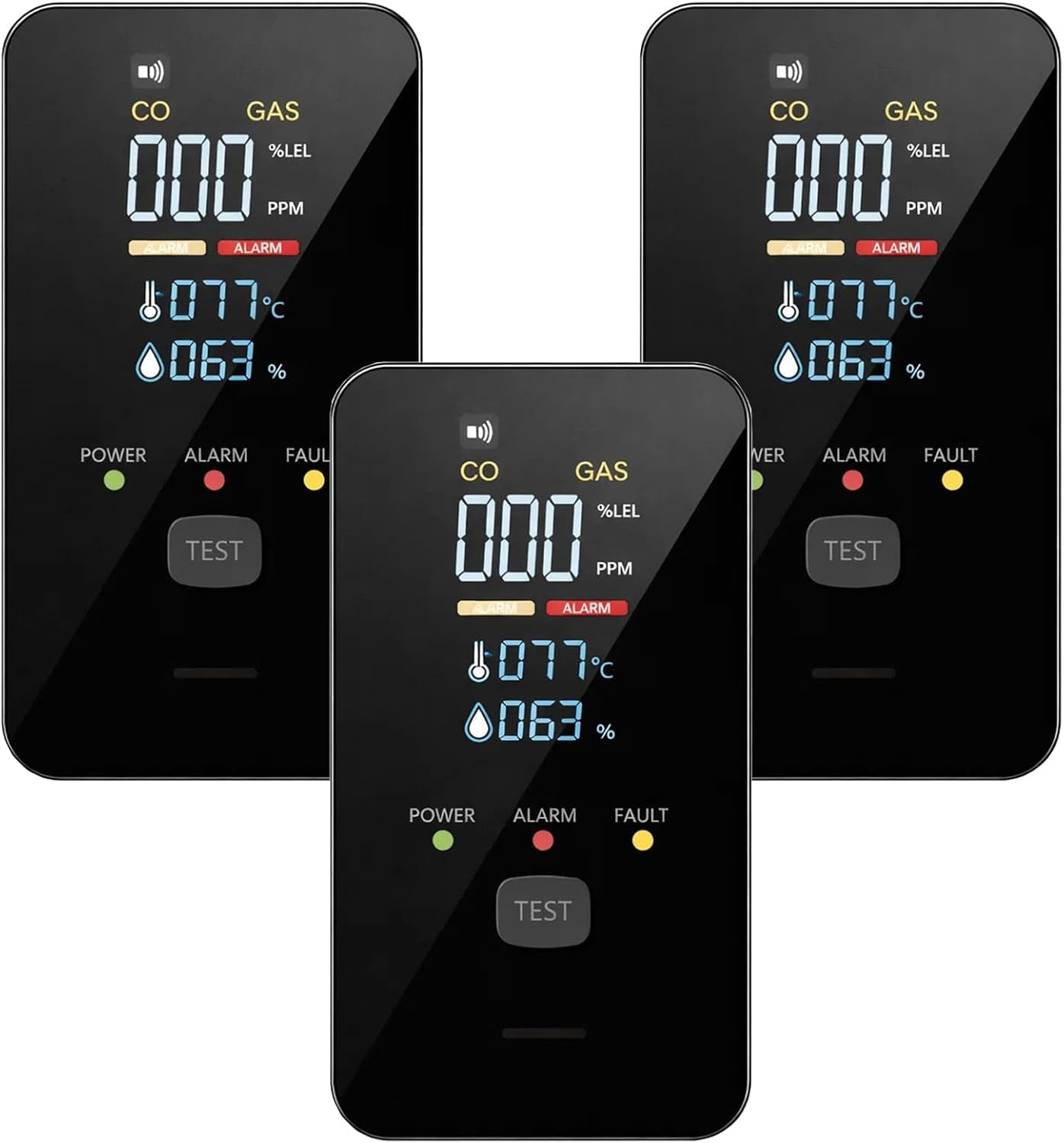 Gas Detectors for Home Natural Gas, 4-in-1 Detector with LCD HD Screen ...