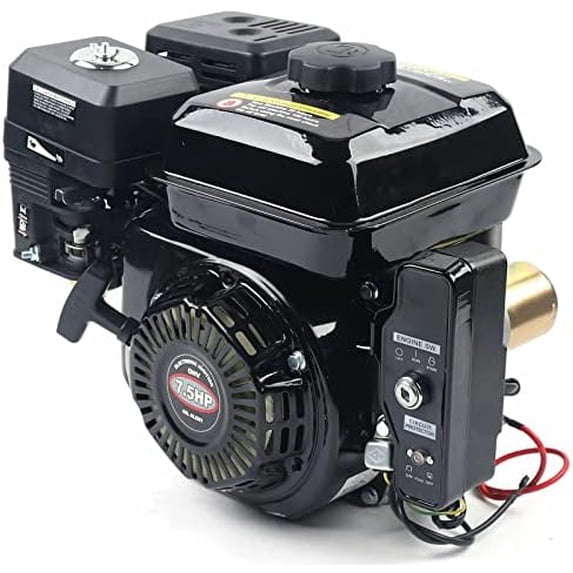 Gas Engine 212CC 7.5HP 3600 RPM 4-Stroke Electric Start Horizontal ...