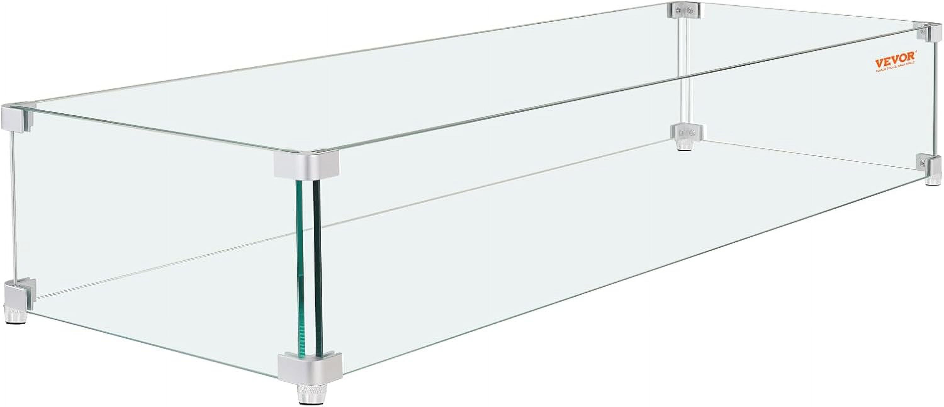 Gas Fire Pit Wind Guard for Square Fire Table, 23.5 x 7.5 x 6.5 inch ...