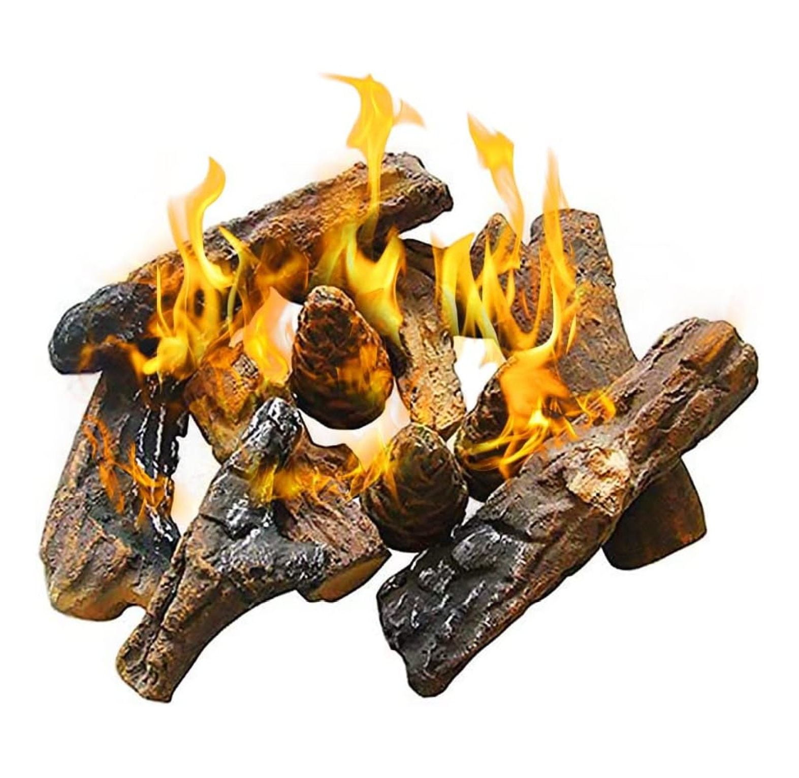 Gas Fireplace Logs,Ceramic Wood Logs for All Types of Indoor, Gas ...