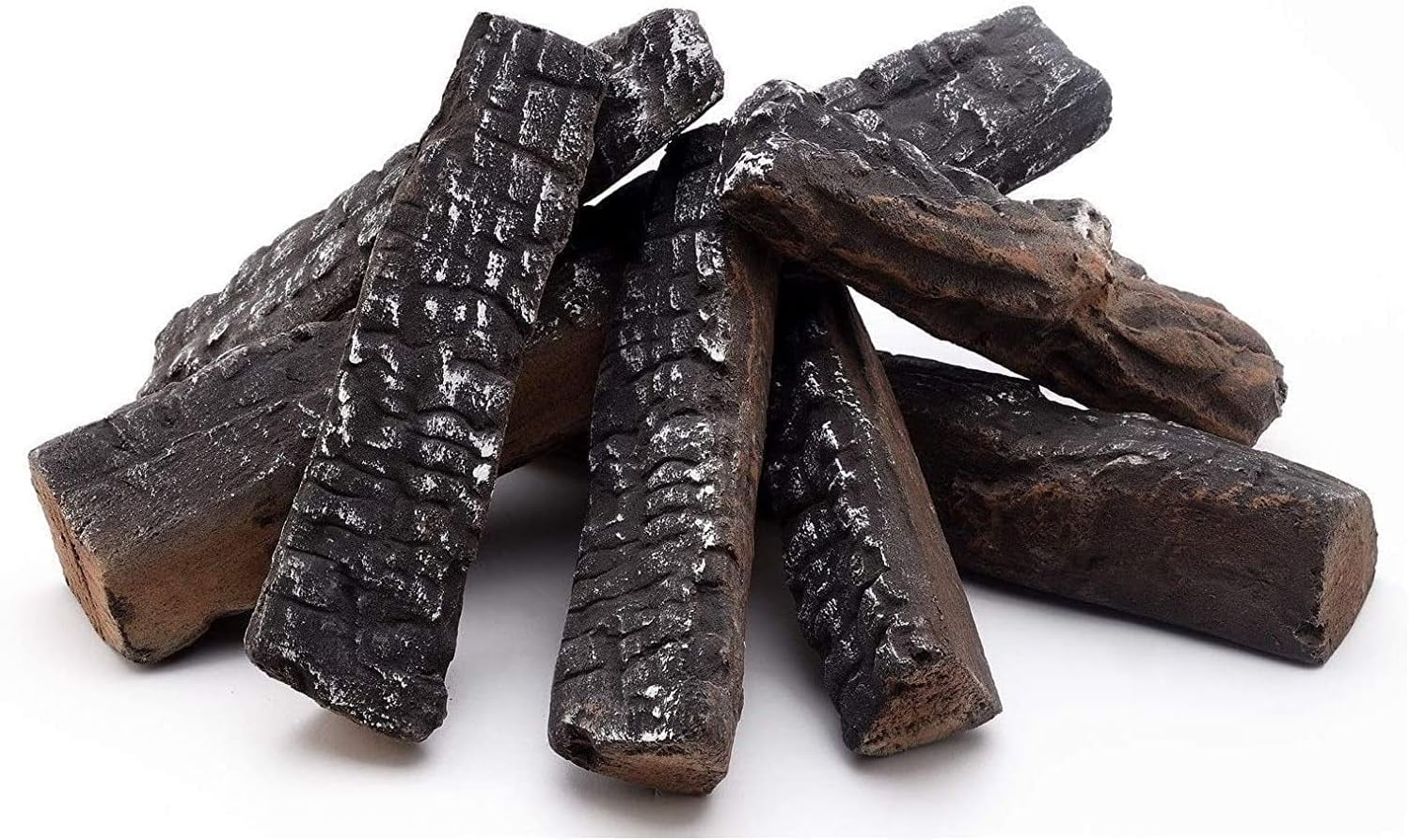 Gas Fireplace Logs Set of Ceramic Wood Logs. Use in Fireplaces & Fire ...