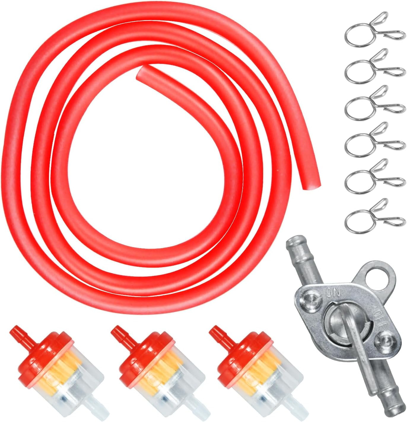 Gas Fuel Line Hose Clamps Fuel Filters with Inline Shut Off Valve ...