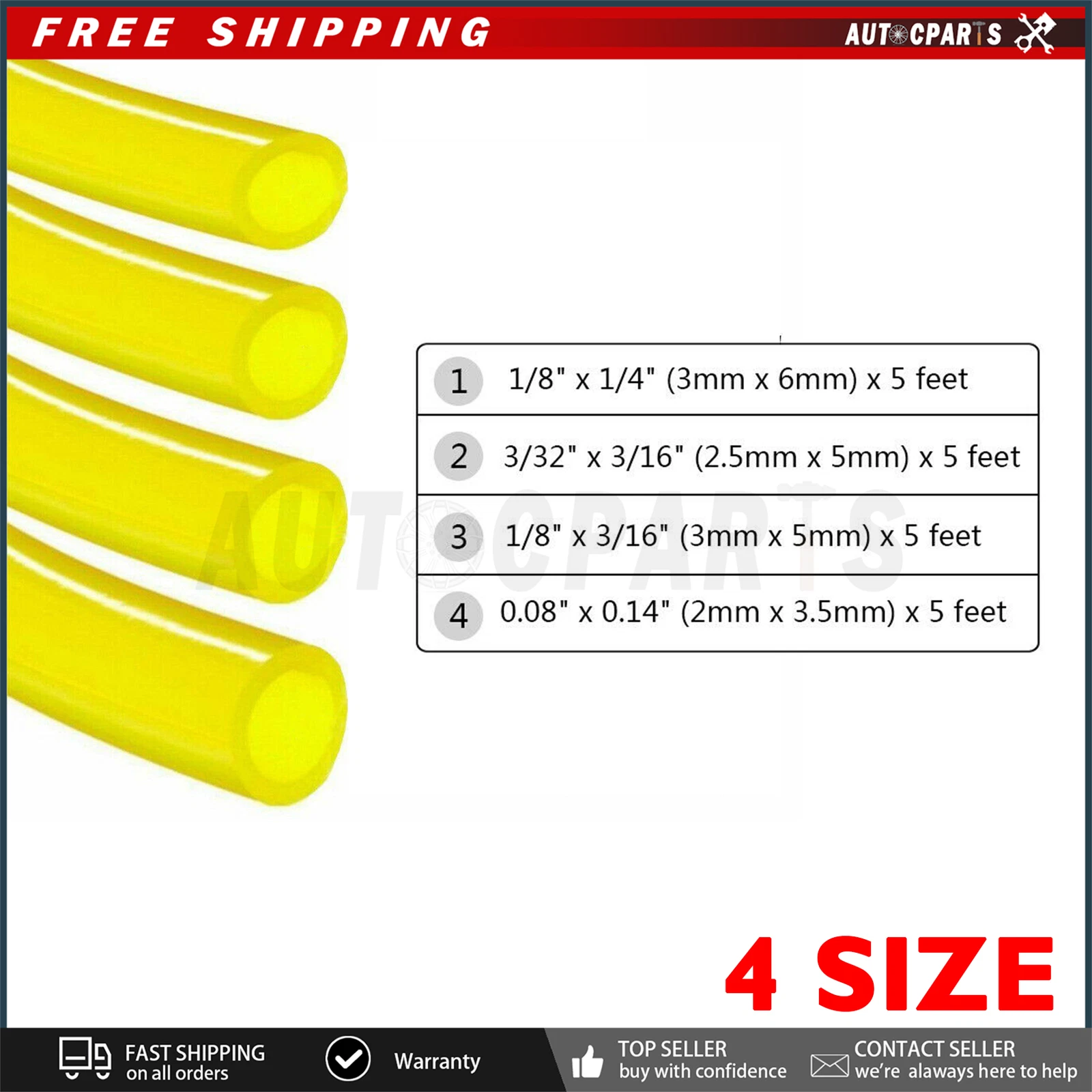 Gas Fuel Line Hose Tube For Poulan Ppb200 Ppb200E Ppb250E Ppb300 4 Sizes 5Feet - Walmart.com