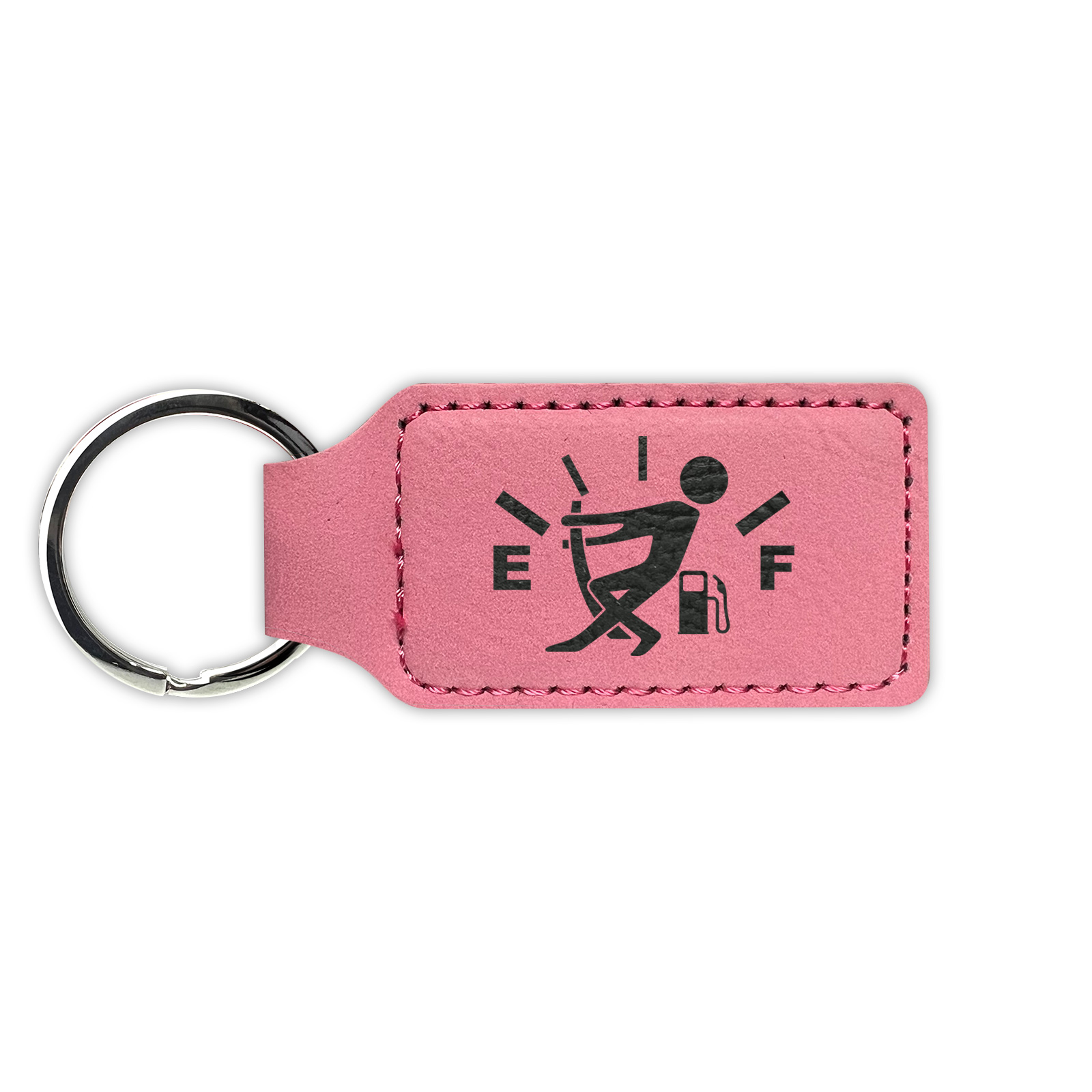 Gas Gauge Empty Full Keychain Leatherette Rectangle - Laser Engraved ...