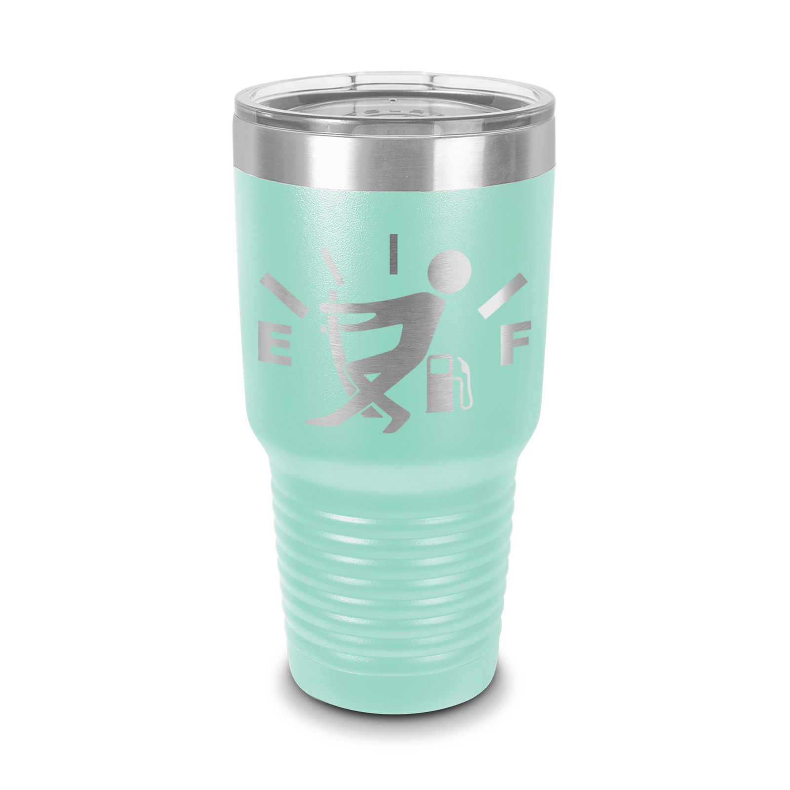 Gas Gauge Empty Full Tumbler 30 oz - Laser Engraved w/ Clear Lid ...