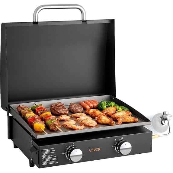Gas Griddle, 2 Burner Tabletop Griddle, 22 inch Portable Griddles ...