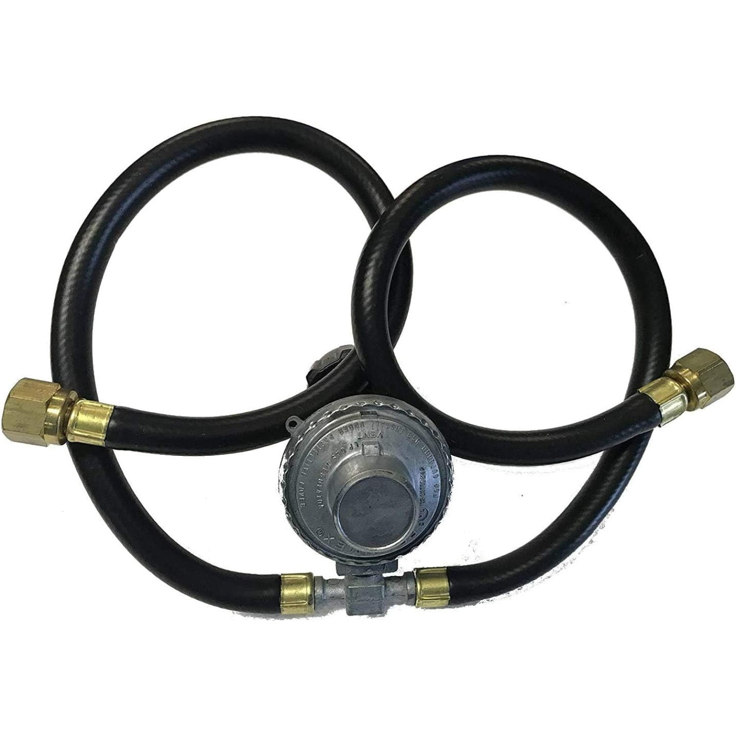 Gas Grill Dual Propane LP Gas 21" Hose and Vertical Gas Regulator ...
