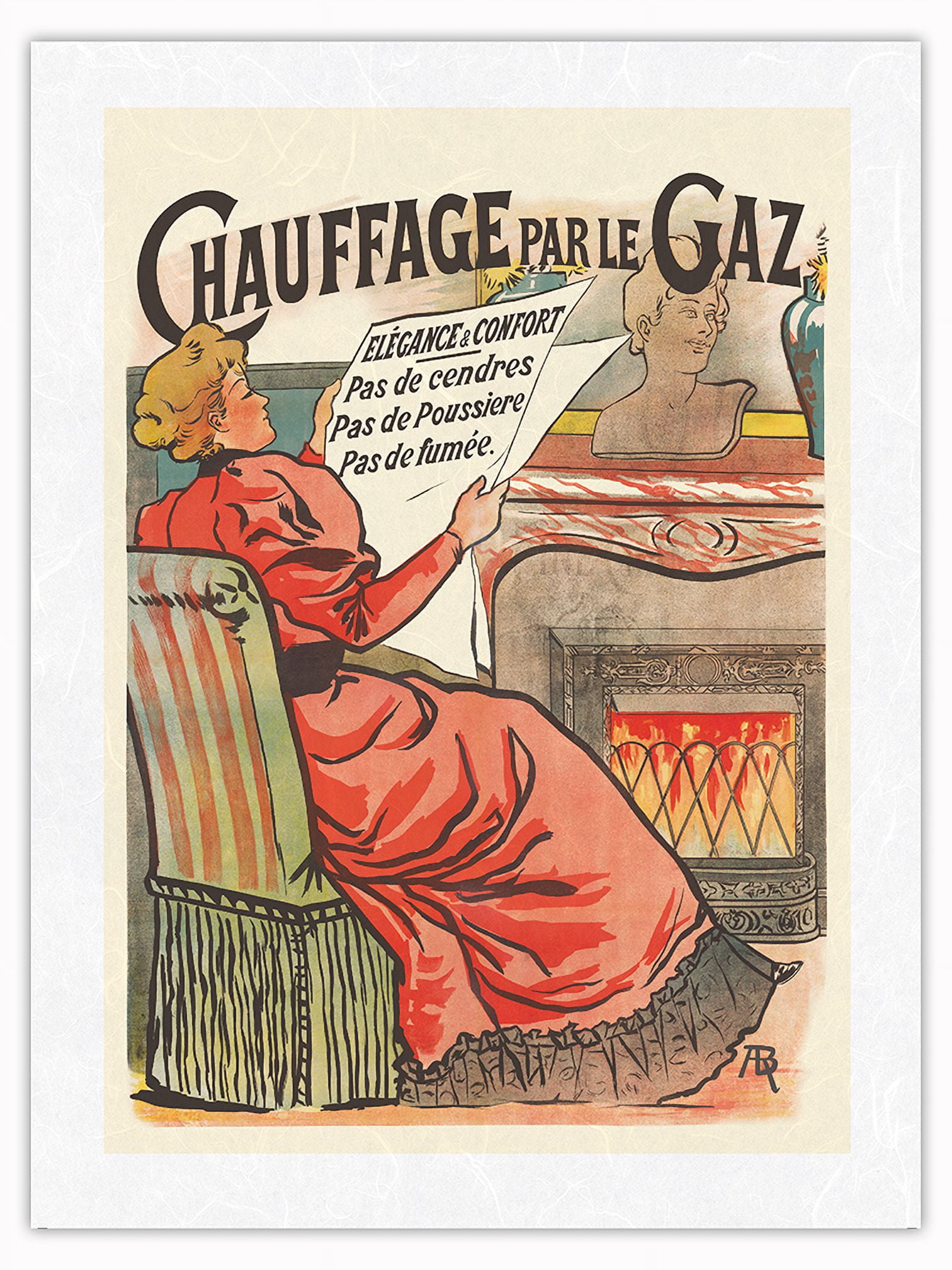Gas Heating (Chauffage par le Gaz) - Vintage French Advertising Poster ...