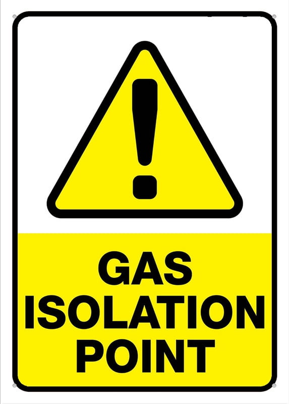 Gas Isolation Point Sign Aluminum 8X12 Inch Uv Ink Printed For House ...