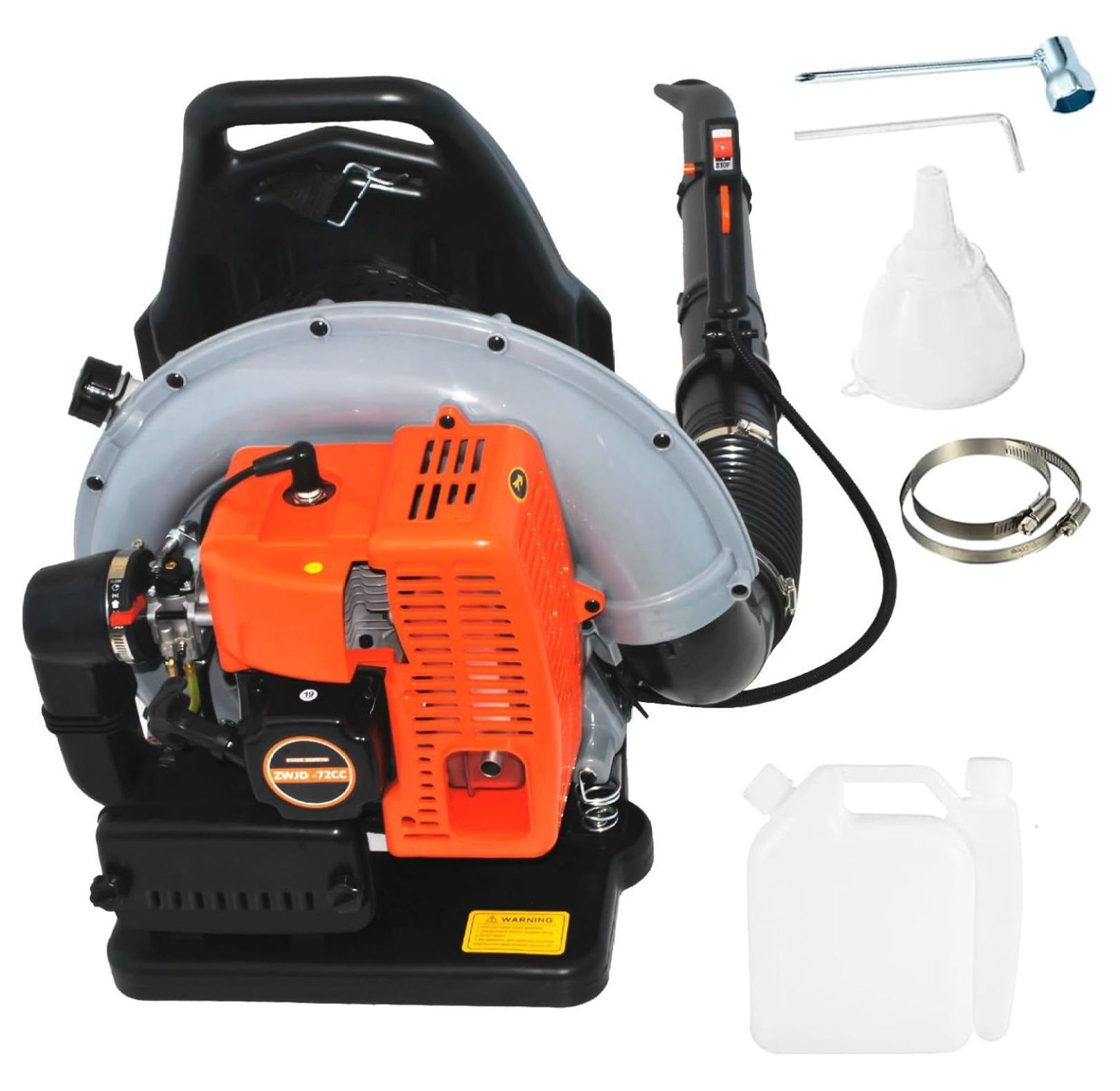 Gas Leaf Blower, 3.6HP 2 Stroke Backpack Gas Blower, 665CFM High ...