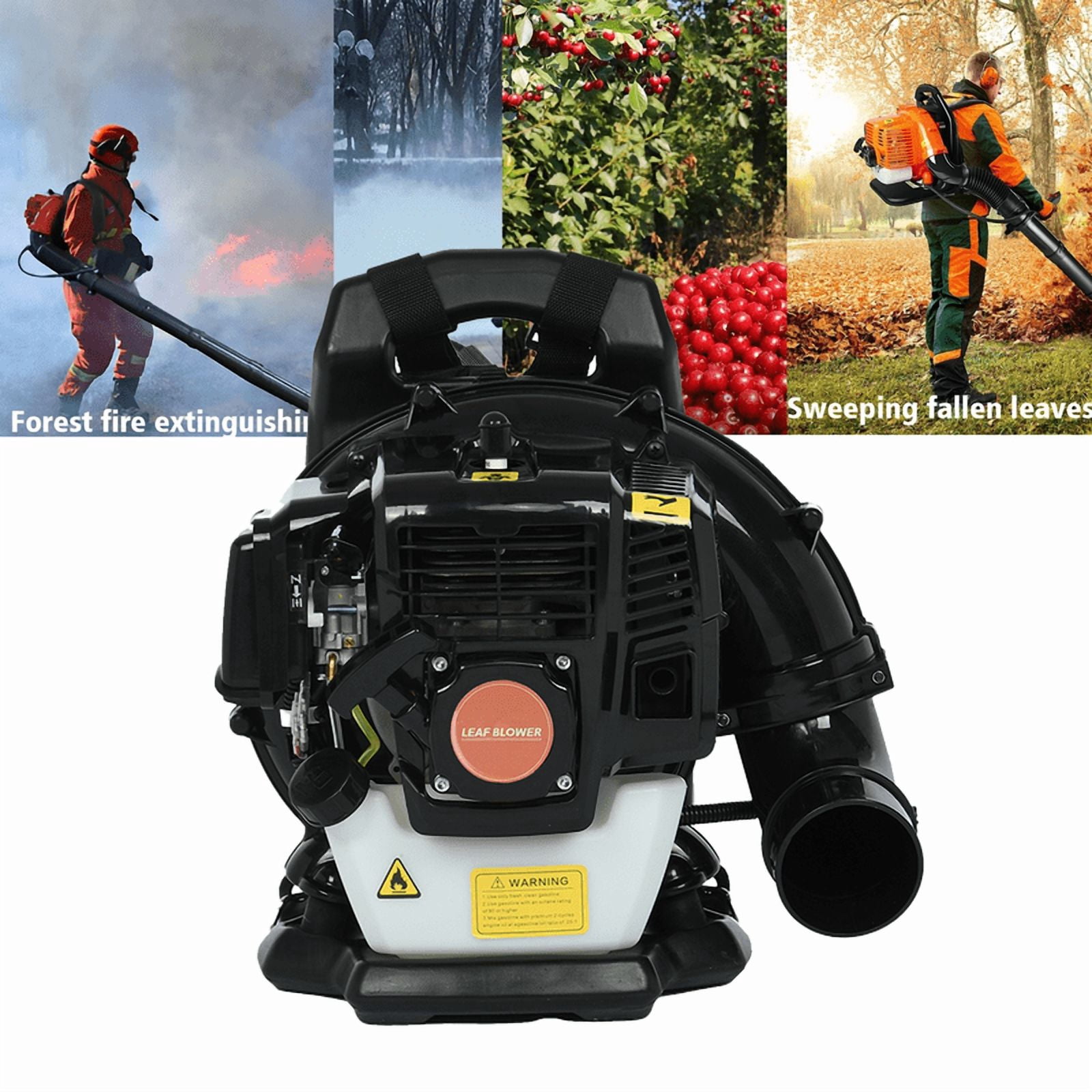 Gas Leaf Blower, 52CC 1.7HP 2 Cycle Backpack Leaf Blower with 550CFM ...