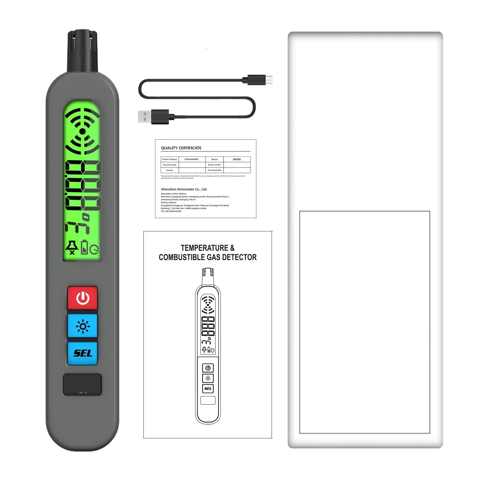 Gas Leak Detector Combustible Natural Co2 Flammable Alcohol LPG Methane ...