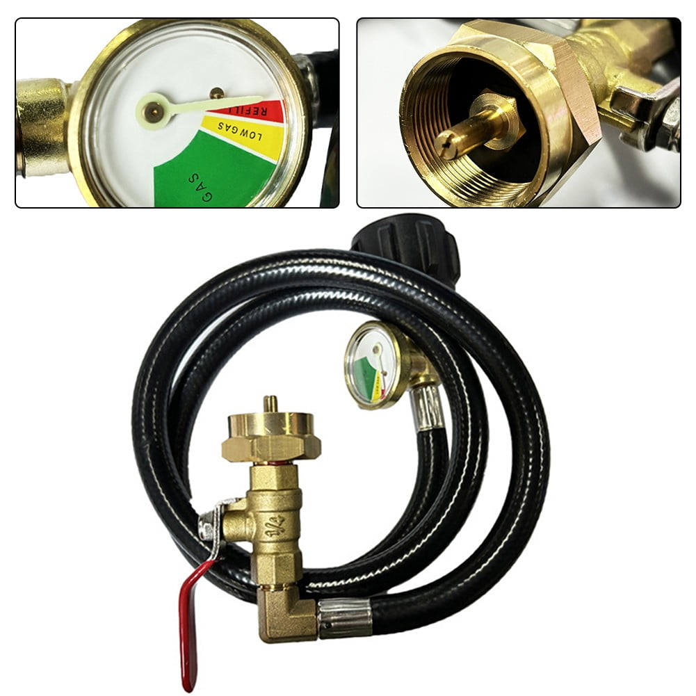 Gas Line Extension Hose Qcc with Pressure Gauge and On Off Control ...