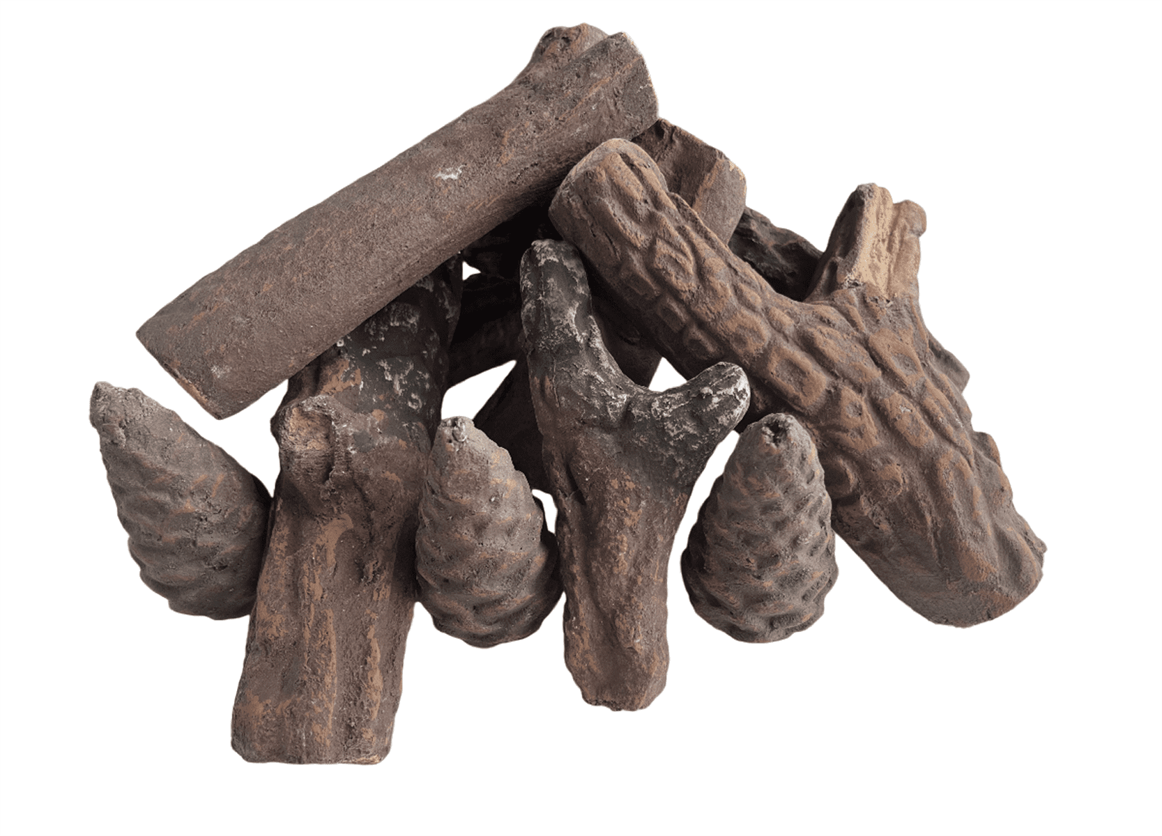 Gas Logs 10pcs Small Gas Fireplace Logs Set of Ceramic Wood Logs ...