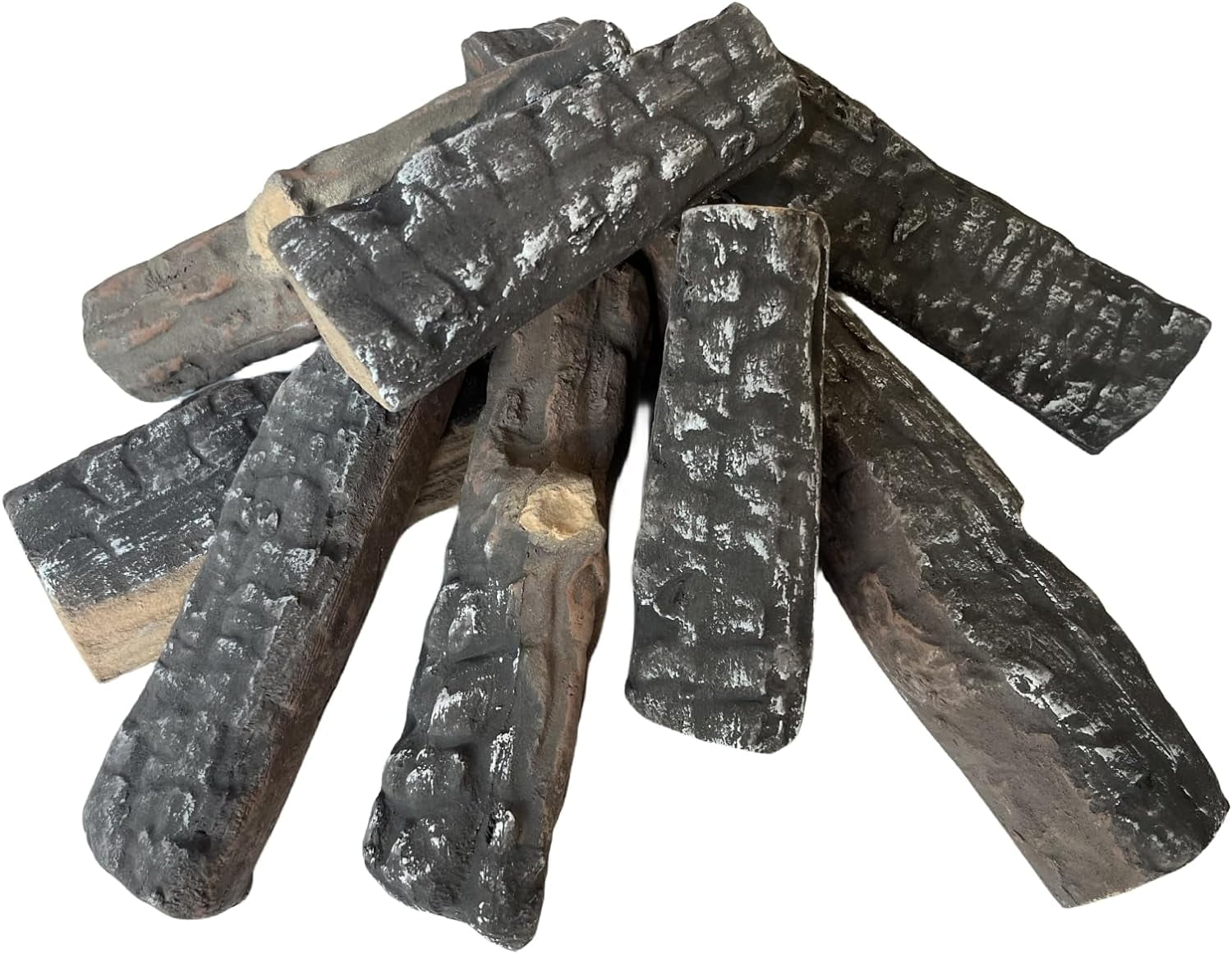 Gas Logs 8pcs Gas Fireplace logs,Simulated Fake firewood,Ceramic ...