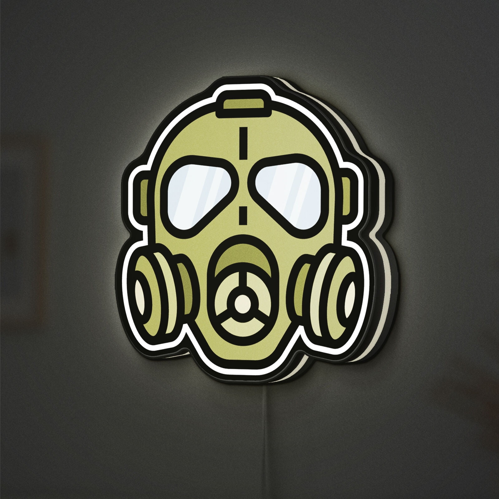 Gas Mask 3D Novelty Light Box, Industrial Themed Light for Urban Rooms ...