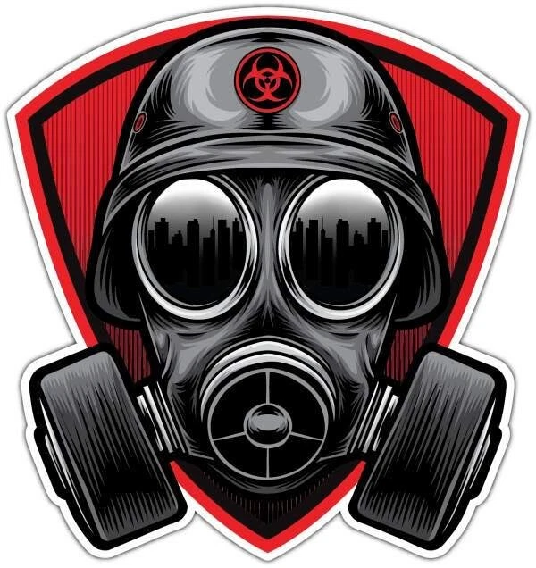 Gas Mask Biohazard Poison Toxic Soldier Car Window Stickerphone Decal ...