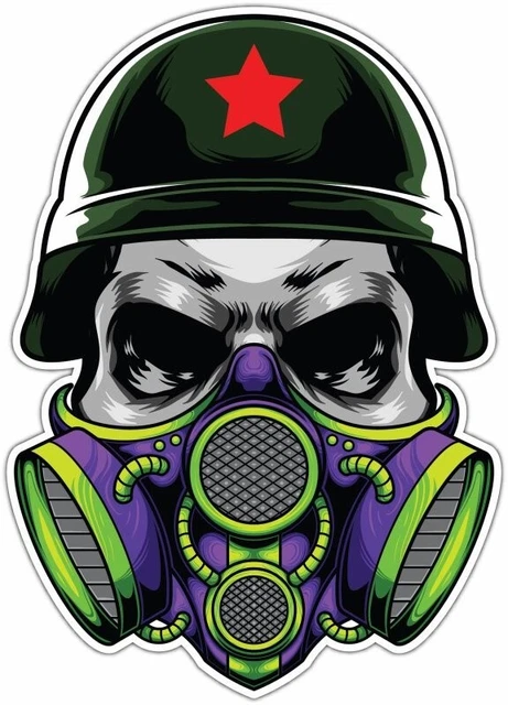 Gas Mask Skull Biohazard Poison Toxic Soldier Car Window Stickerphone ...