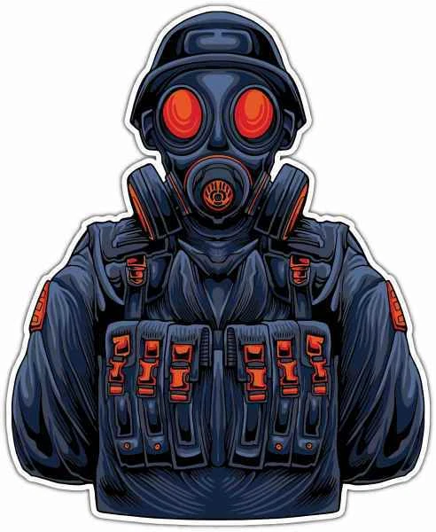 Gas Mask Soldier Biohazard Poison Toxic Car Stickerphone Decal Water ...