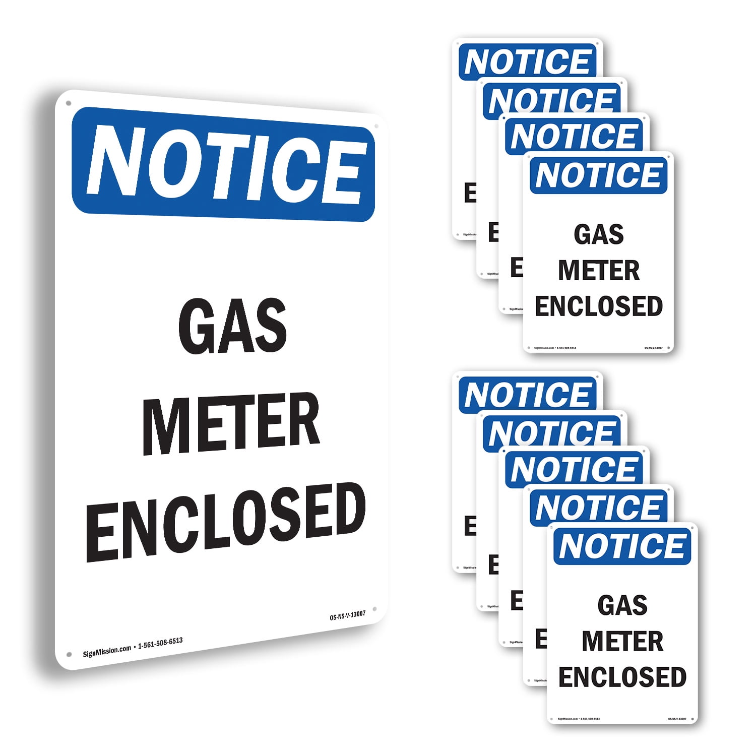 Gas Meter Enclosed OSHA Notice Aluminum Sign 18 Inch x 12 Inch - 10 ...
