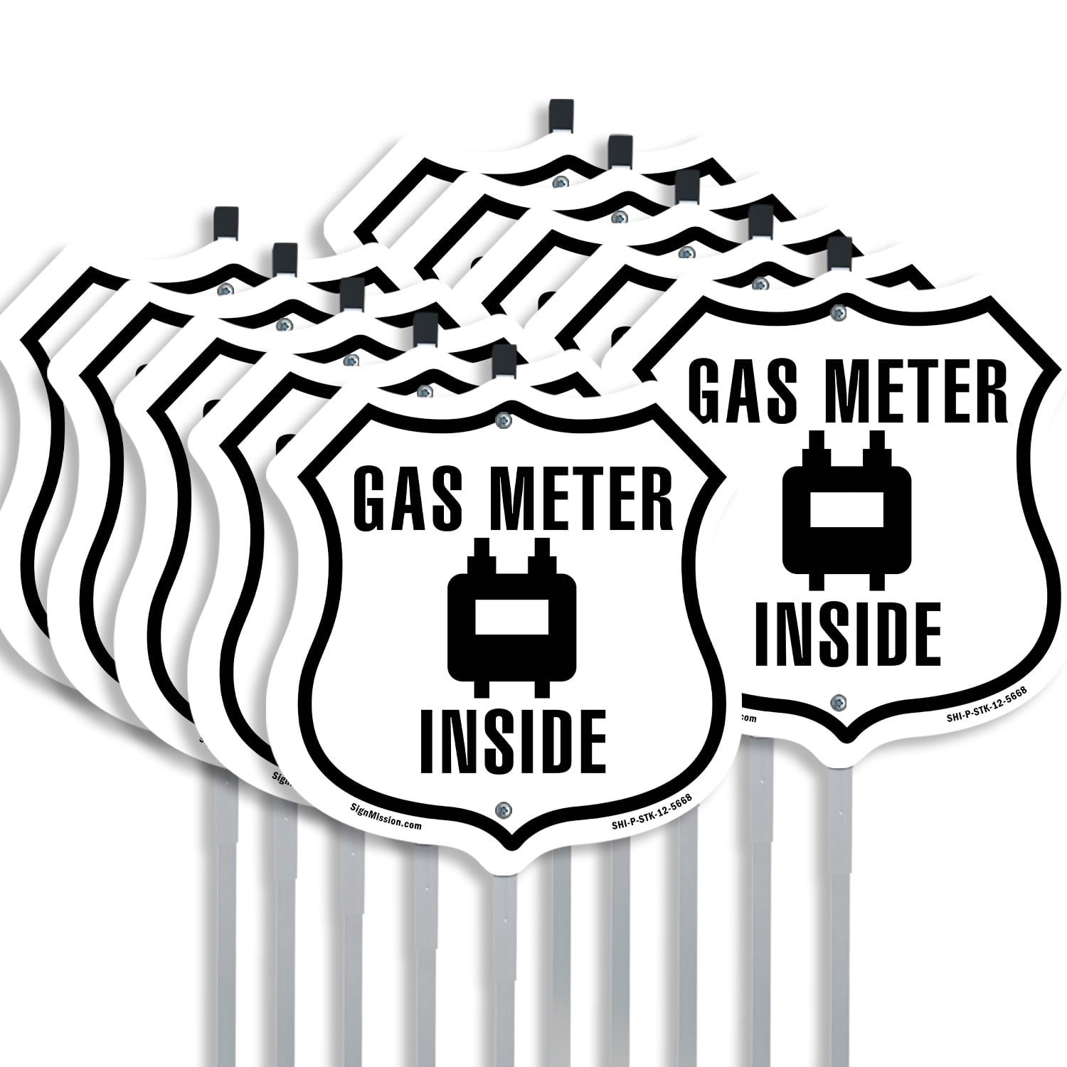 Gas Meter Inside (10 Pack) 12 inch X 12 inch Shield Shaped Commercial ...