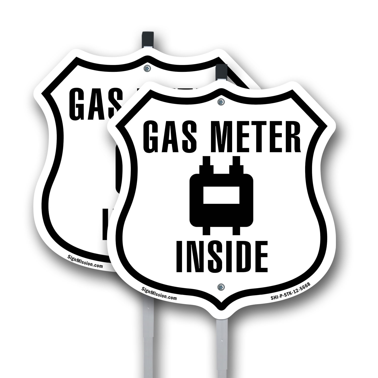 Gas Meter Inside (2 Pack) 12 inch X 12 inch Shield Shaped Commercial ...