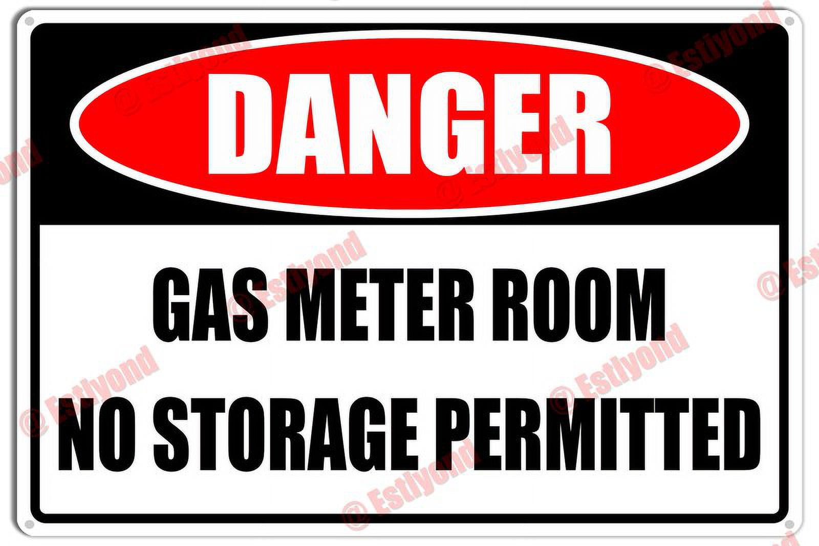 Gas Meter Room No Storage Permitted Caution Warning Notice Aluminum ...