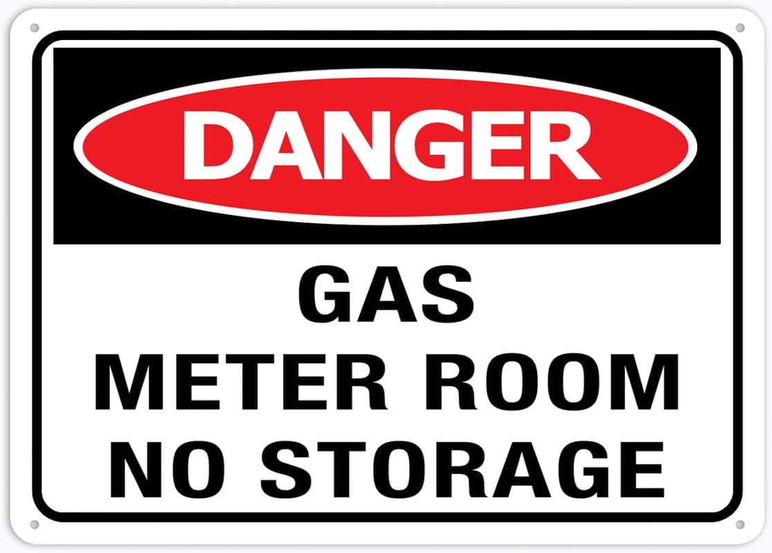 Gas Meter Room No Storage Sign 12X8 Inch Aluminum Uv Ink Printed For ...