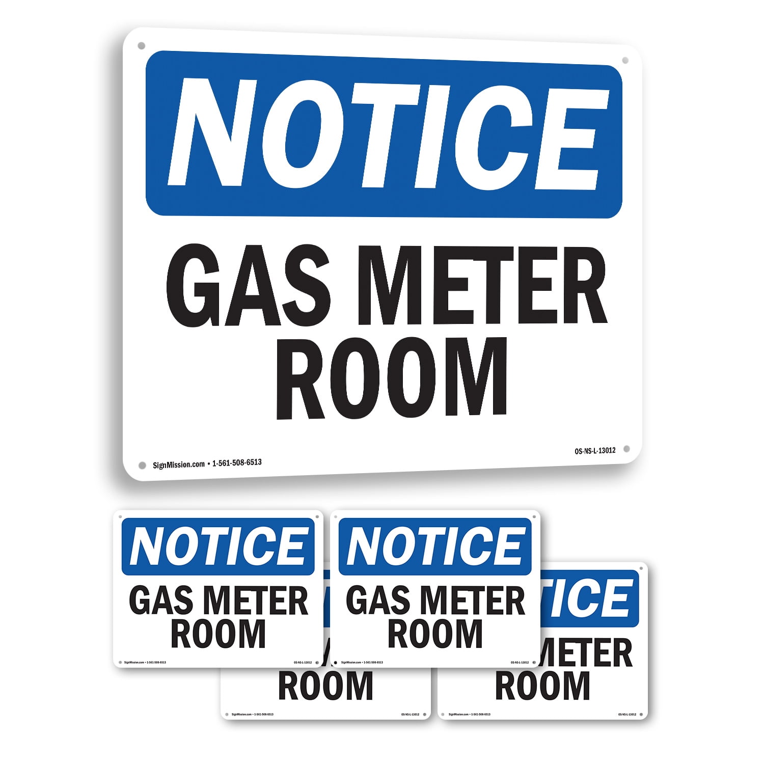 Gas Meter Room OSHA Notice Aluminum Sign 24 Inch x 18 Inch - 5 Pack ...