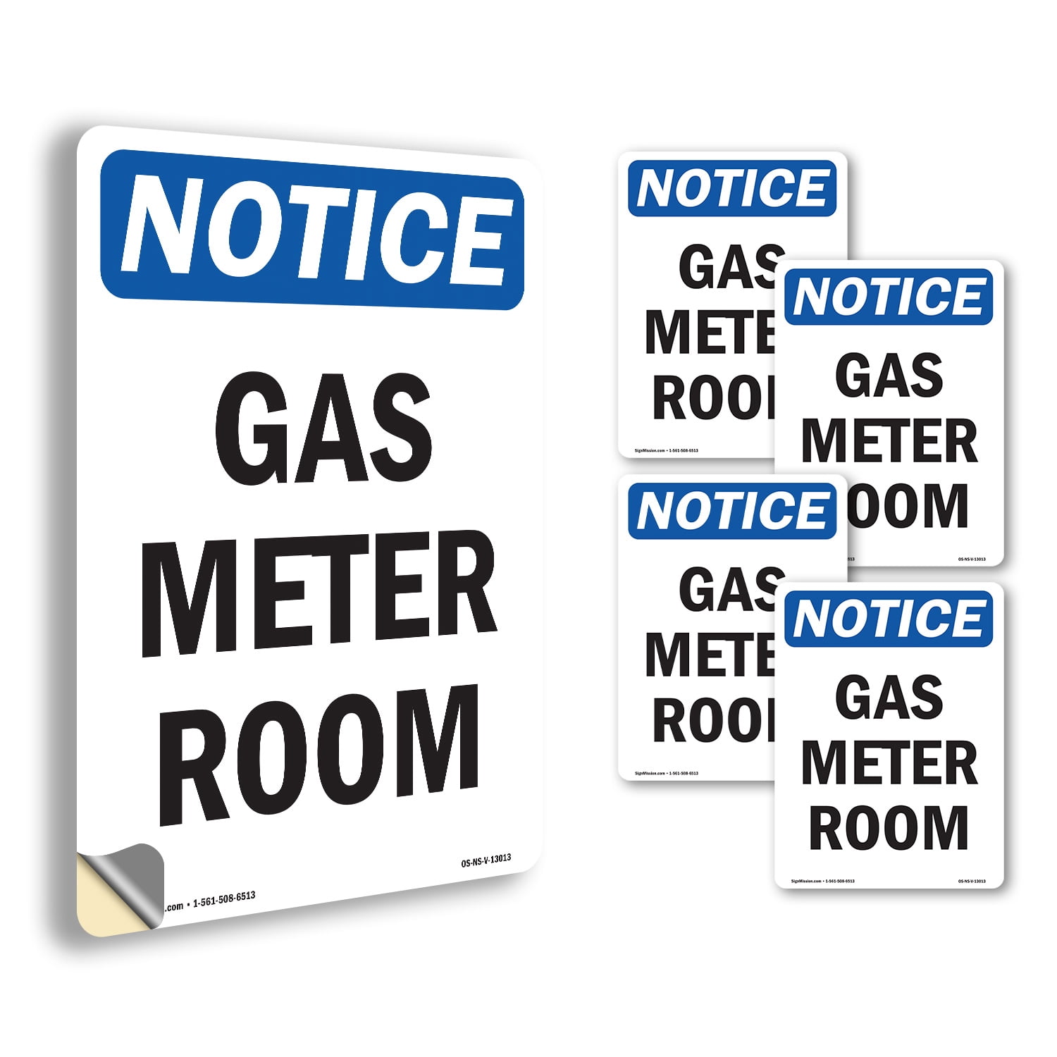 Gas Meter Room OSHA Notice Vinyl Decal Label 10 Inch x 7 Inch - 5 Pack ...