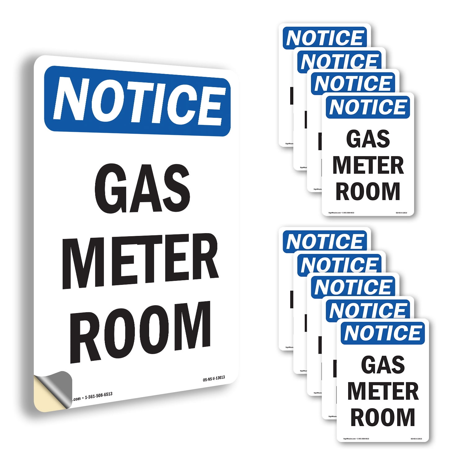 Gas Meter Room OSHA Notice Vinyl Decal Label 5 Inch x 3.5 Inch - 10 ...