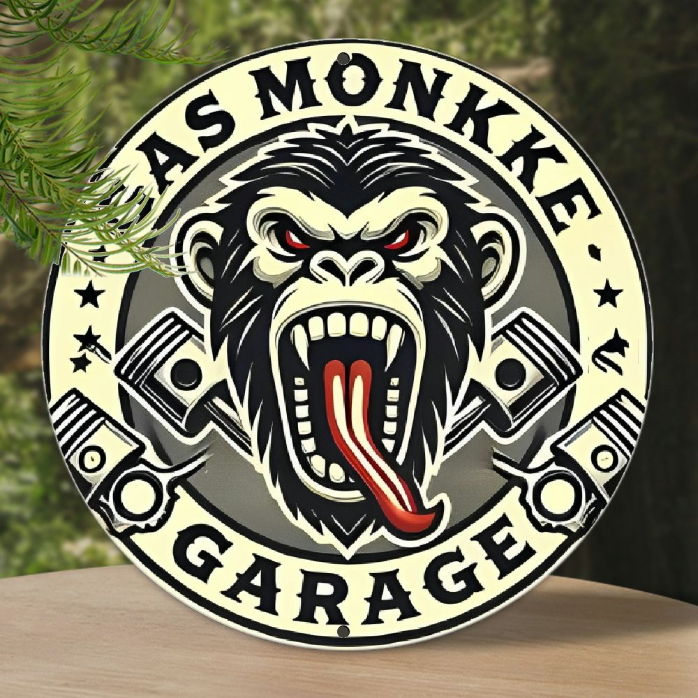Gas Monkey Garage Angry Gorilla Vintage Metal Sign - 7.8x7.8" Aluminum ...
