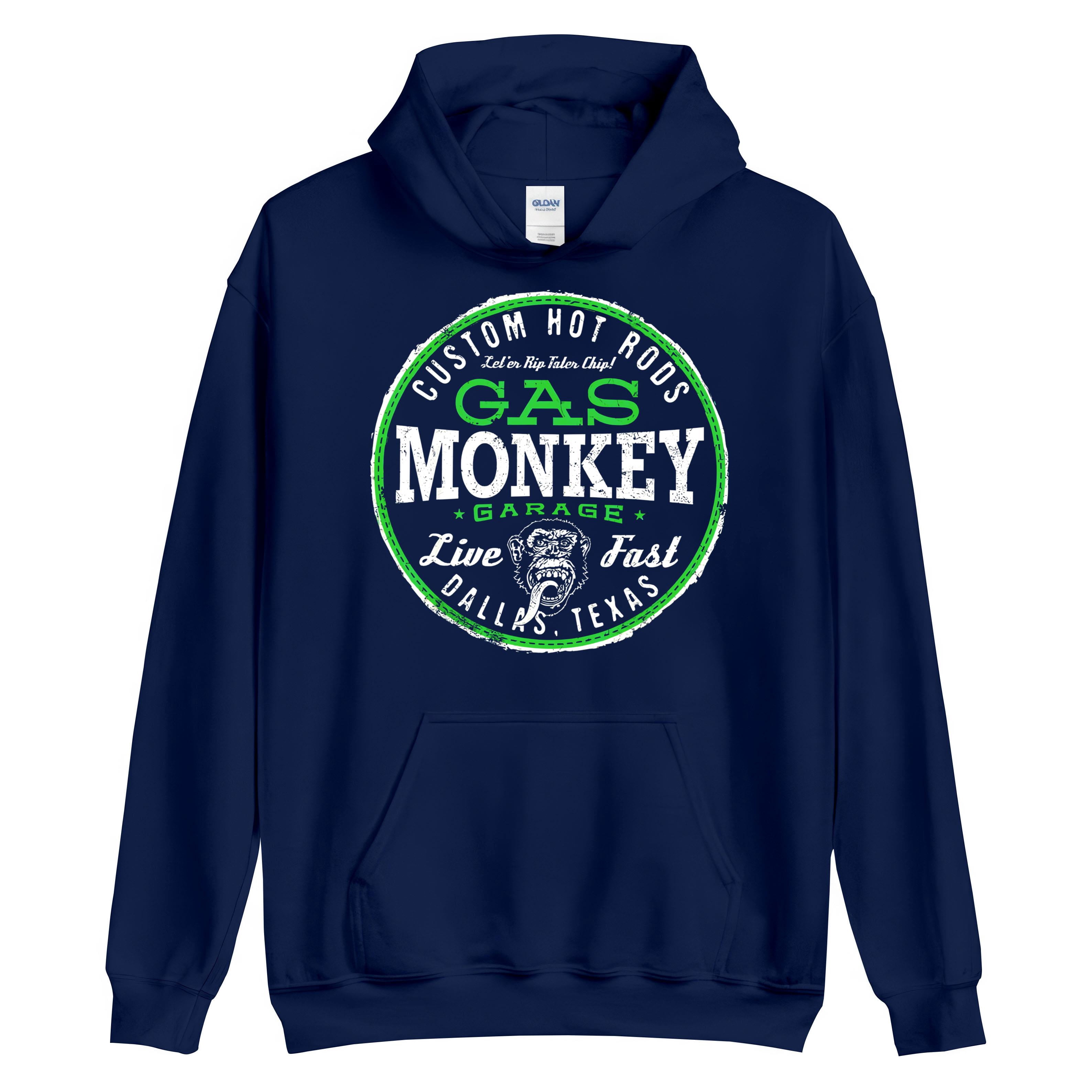 Gas Monkey Garage Live Fast Bright Green Badge Shirt Gift Black Size up ...