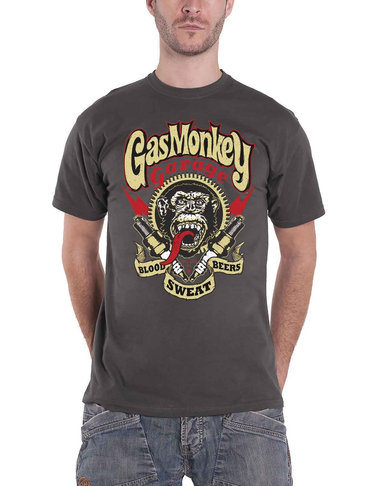 Gas Monkey Garage T Shirt Spark Plugs GMG Logo new Official Mens ...