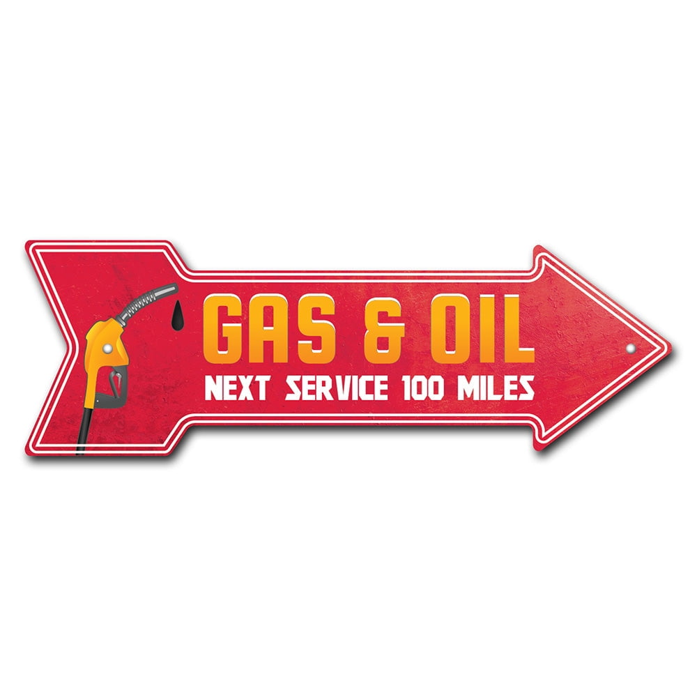 Gas ' Oil Arrow Sign | Indoor/Outdoor | Direction Arrow Sign Funny Home ...