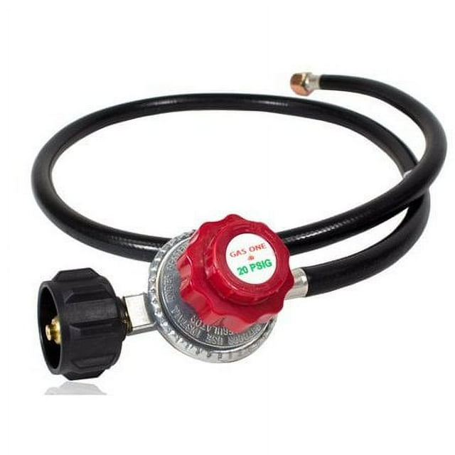 Gas One Propane High Pressure Regulator 0-20 PSI Adjustable 4ft ...