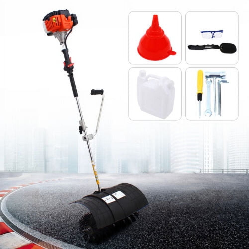 Gas Power Sweeper Handheld Broom Cleaning Driveway Turf Grass Cleaner 2 ...