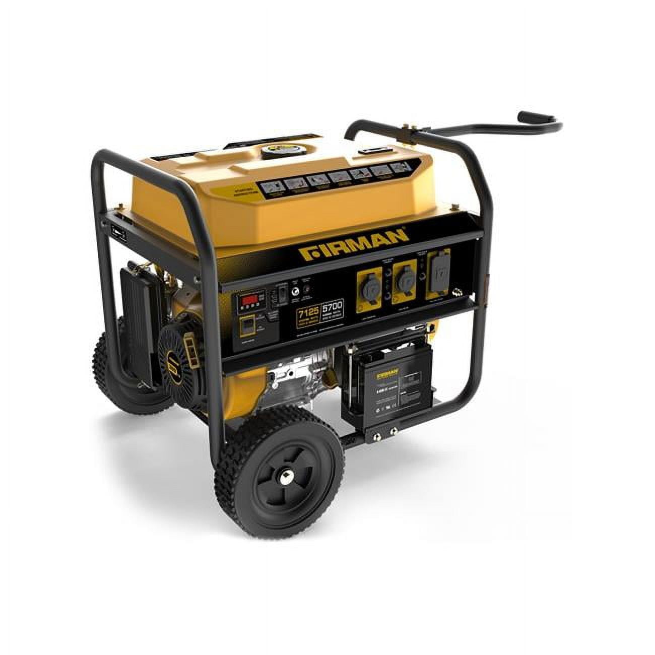 Gas Powered 5700-7100 Watts Portable Remote Start Generator with Wheel ...